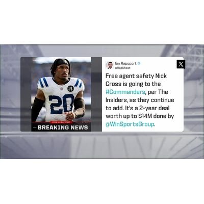 Nick Cross Signs $14M Contract with Washington Commanders